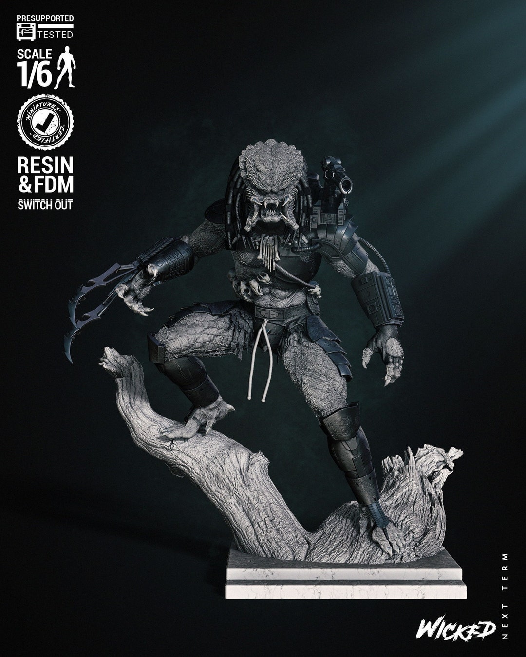 3d Printed Predator Statue - Etsy