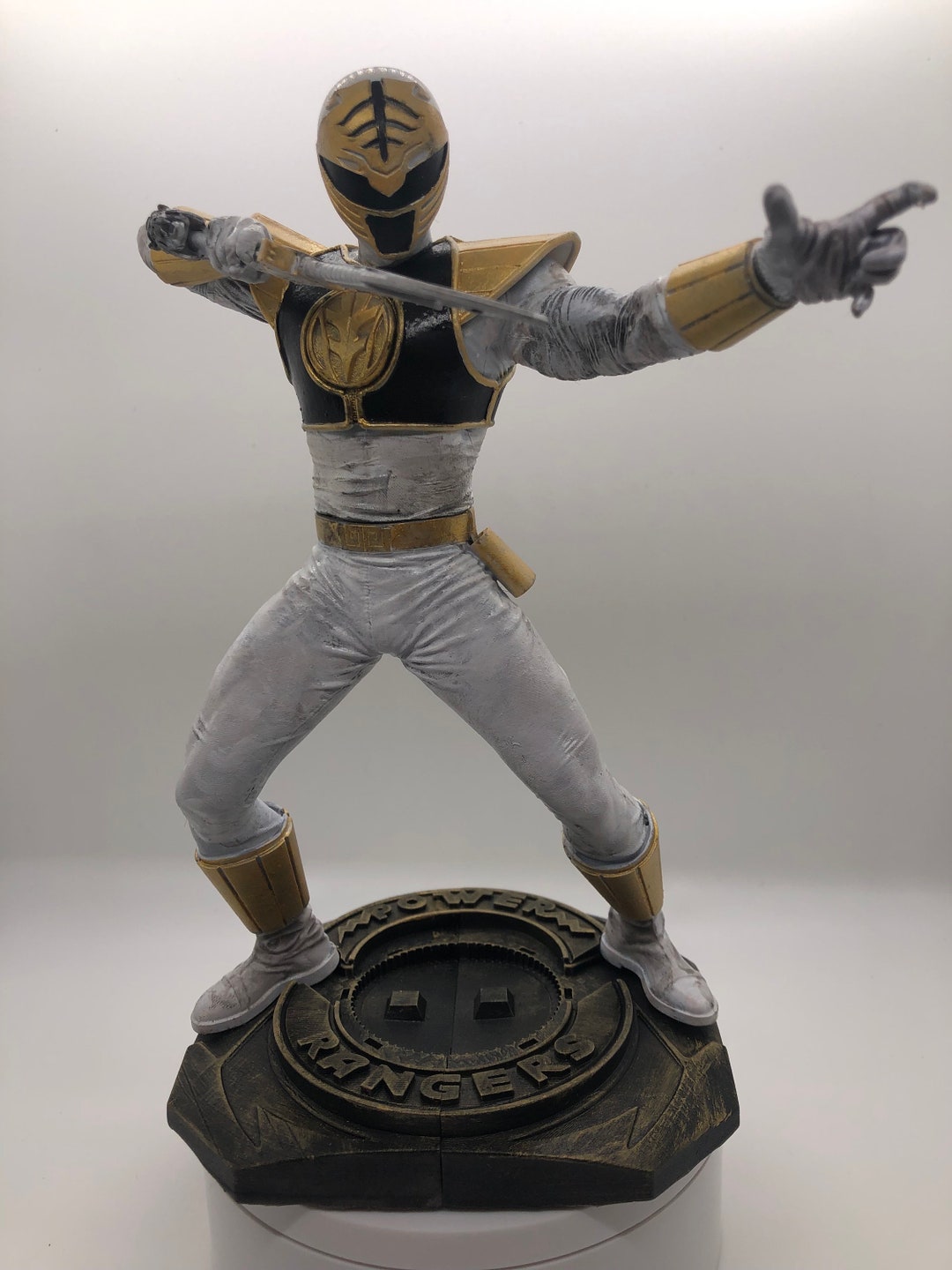White Power Ranger Figure 3d Printed Power Ranger Statue - Etsy