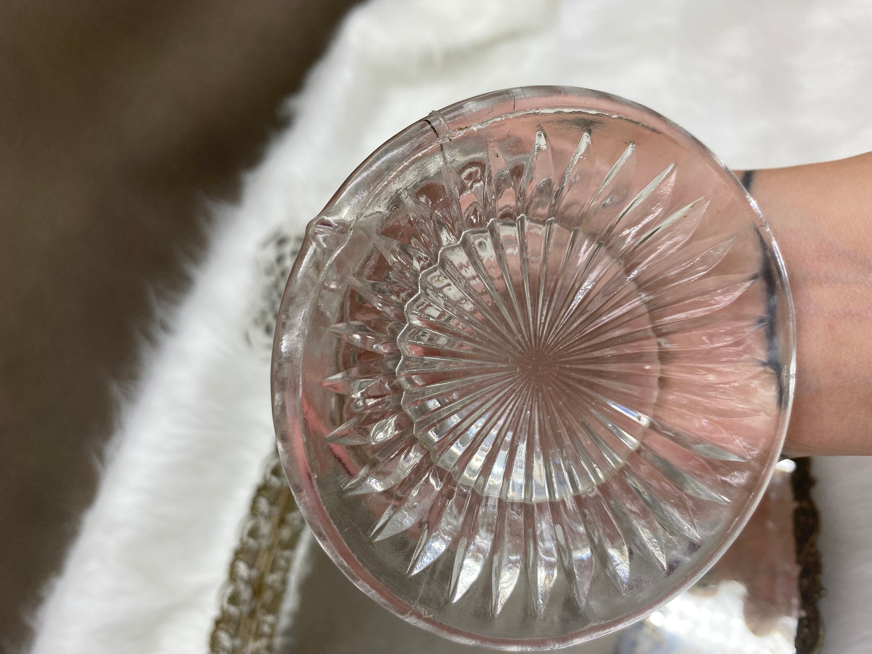 Vintage EAPG Swung Vase, Clear Swung Glass Vase With Diamond Point ...