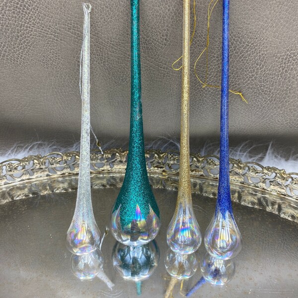 Large Vintage Glass Ornaments - Etsy