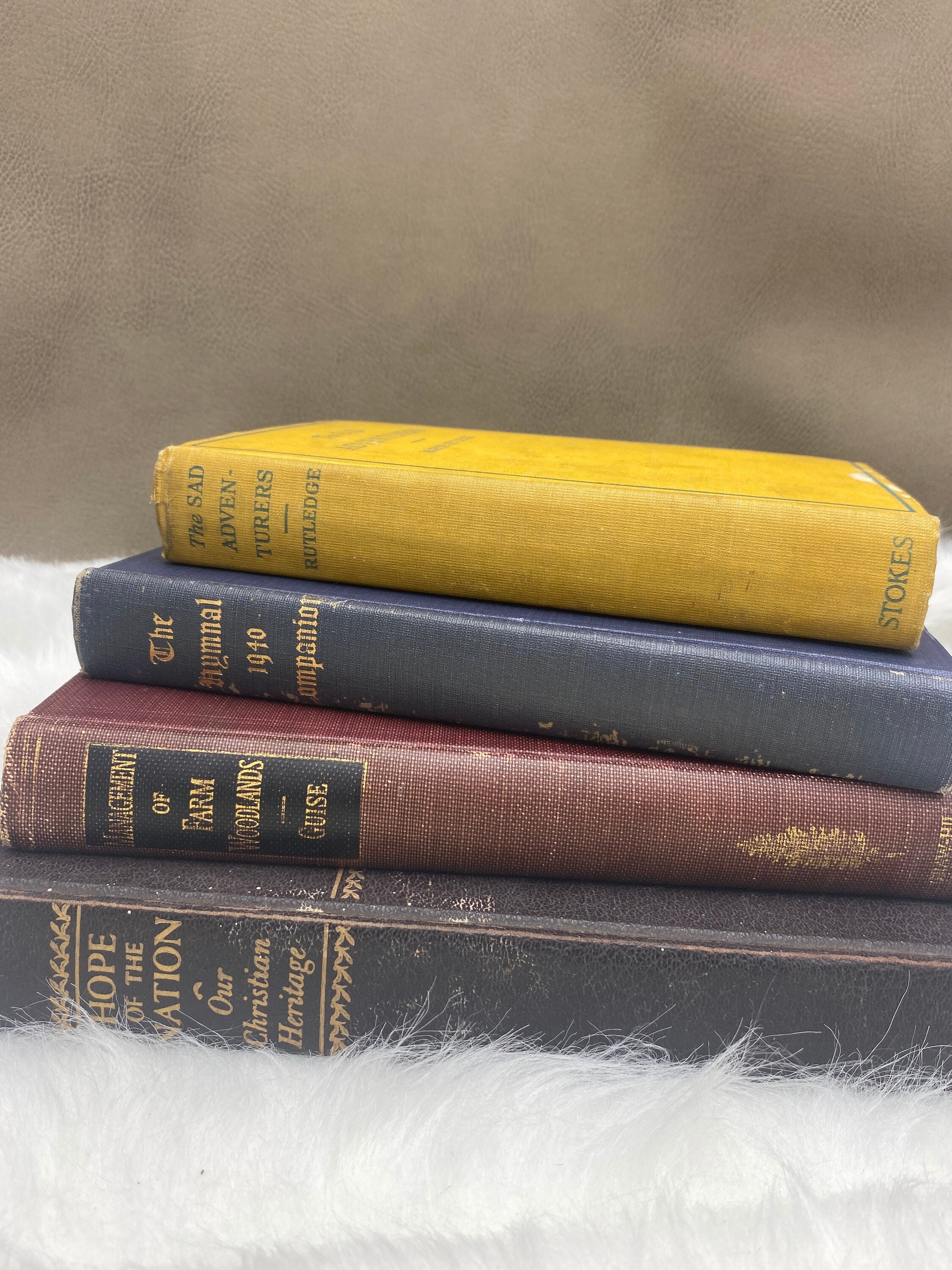 Colorful Mantle Book Stack, Vintage Books for Bookshelf Decoration - Etsy