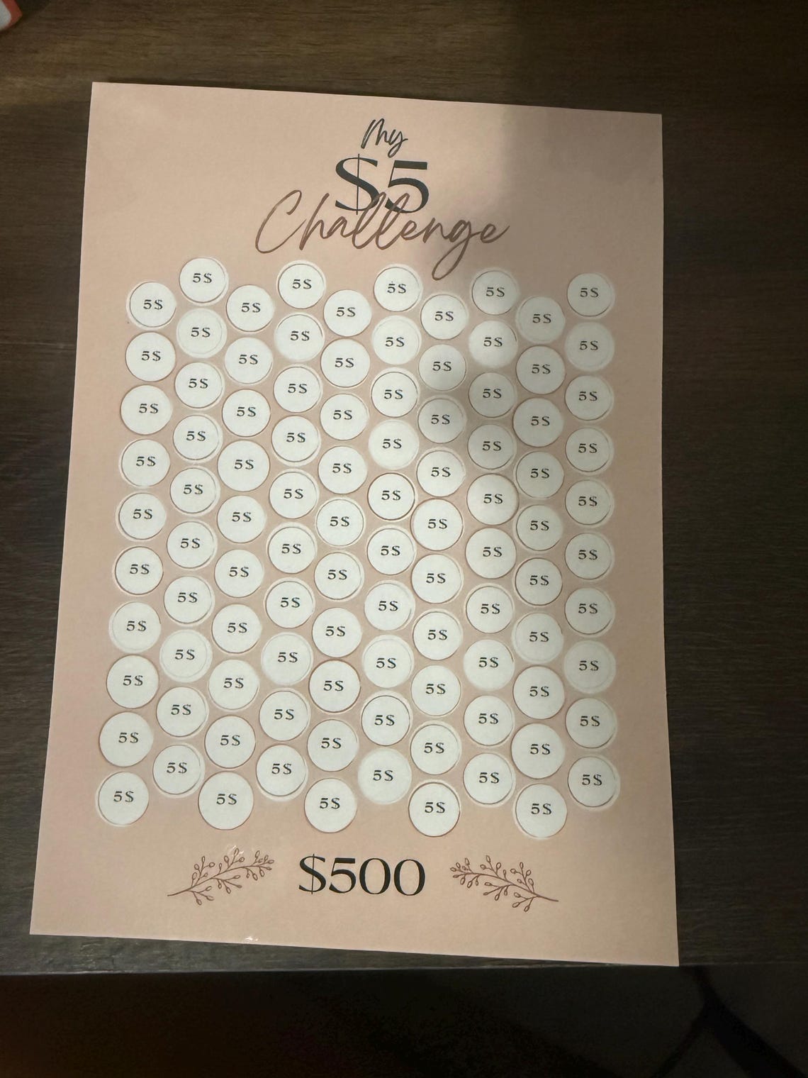 Five Dollar Saving Challenge - Etsy