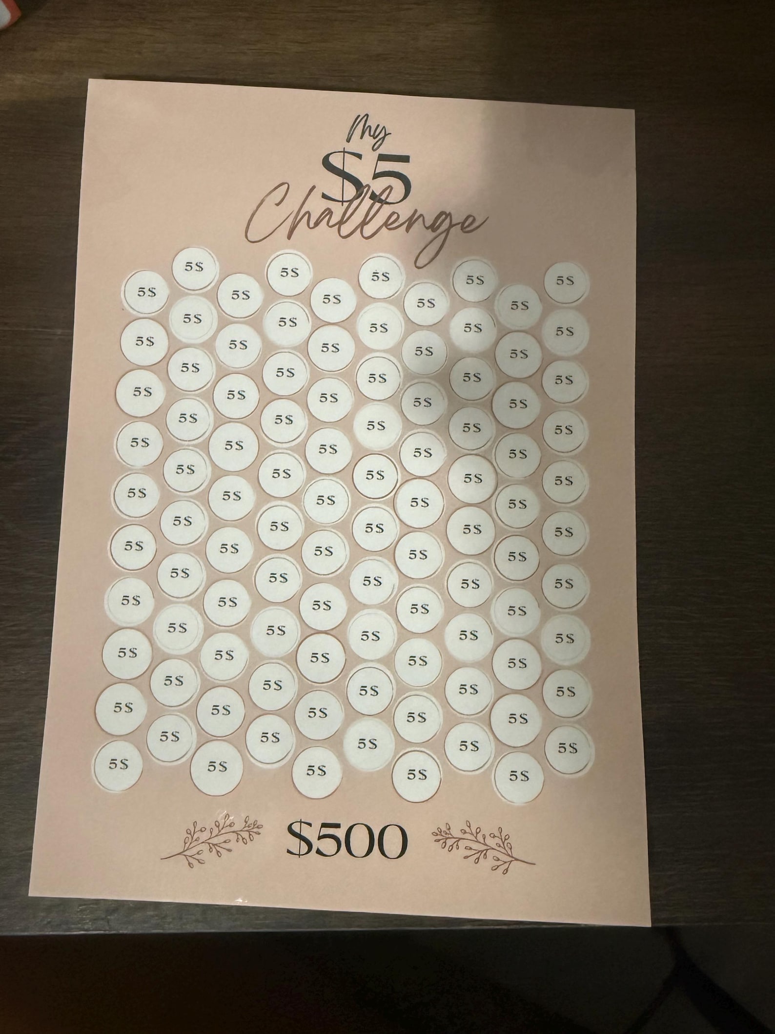 Five Dollar Saving Challenge - Etsy
