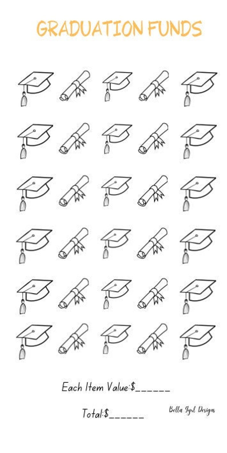 A6 Graduation Savings Tracker - Etsy