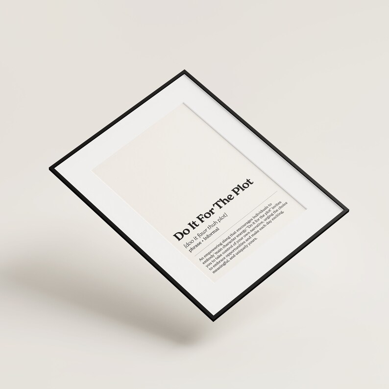 Do It for the Plot Definition Wall Art, Retro Print, Digital Download ...