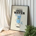 Drink Water Poster, Retro Style Print, Trendy Kitchen Wall Art, Healthy ...
