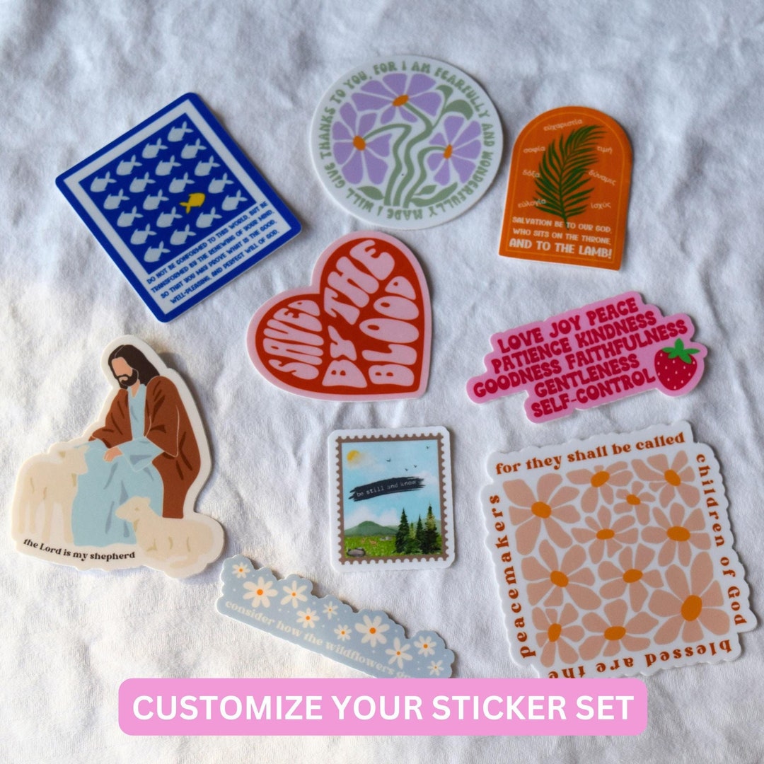 Christian Sticker Bundle, Bible Verse Stickers, Jesus Sticker, Water ...