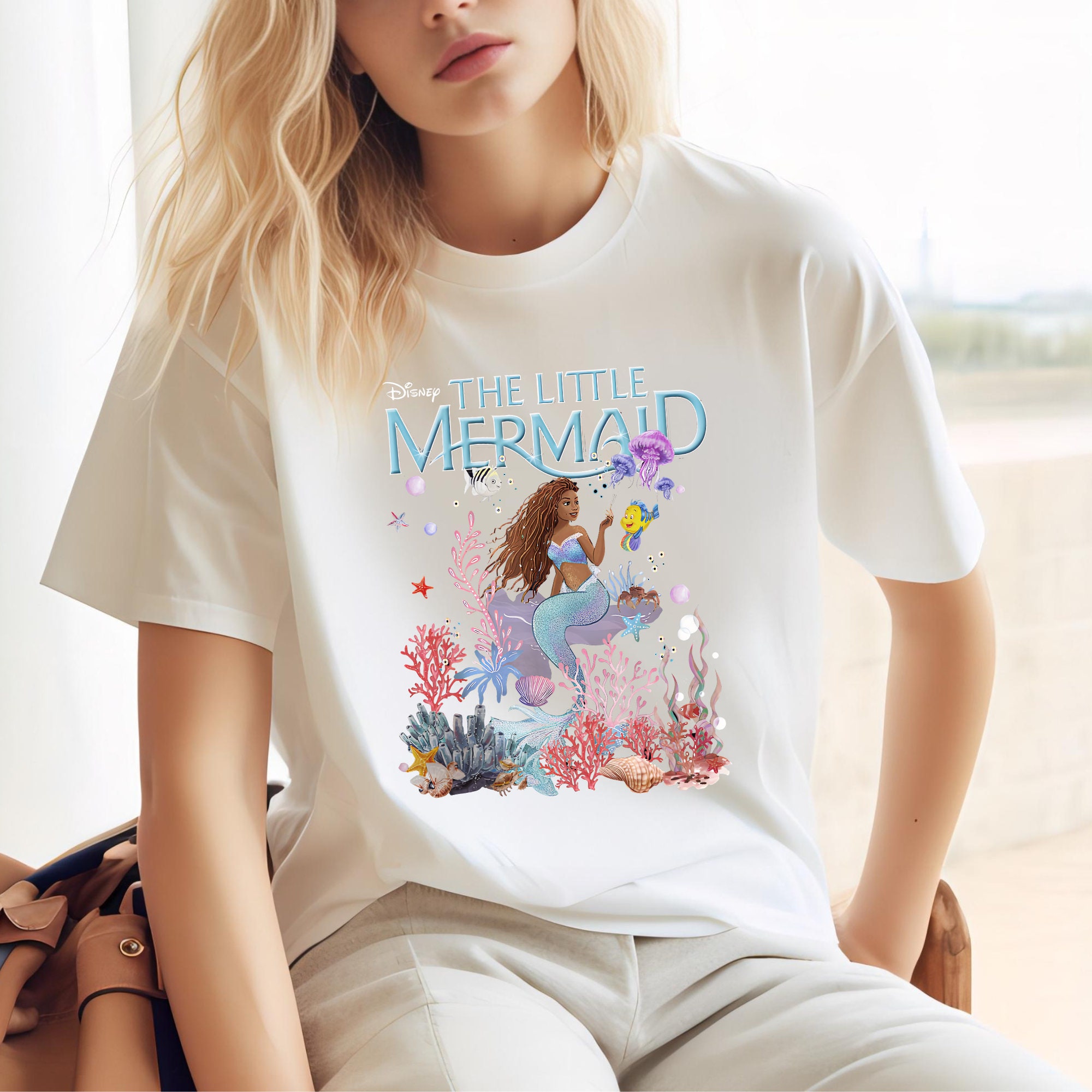 The Little Mermaid T-shirt, the Little Mermaid Black Tee, Black Girl ...