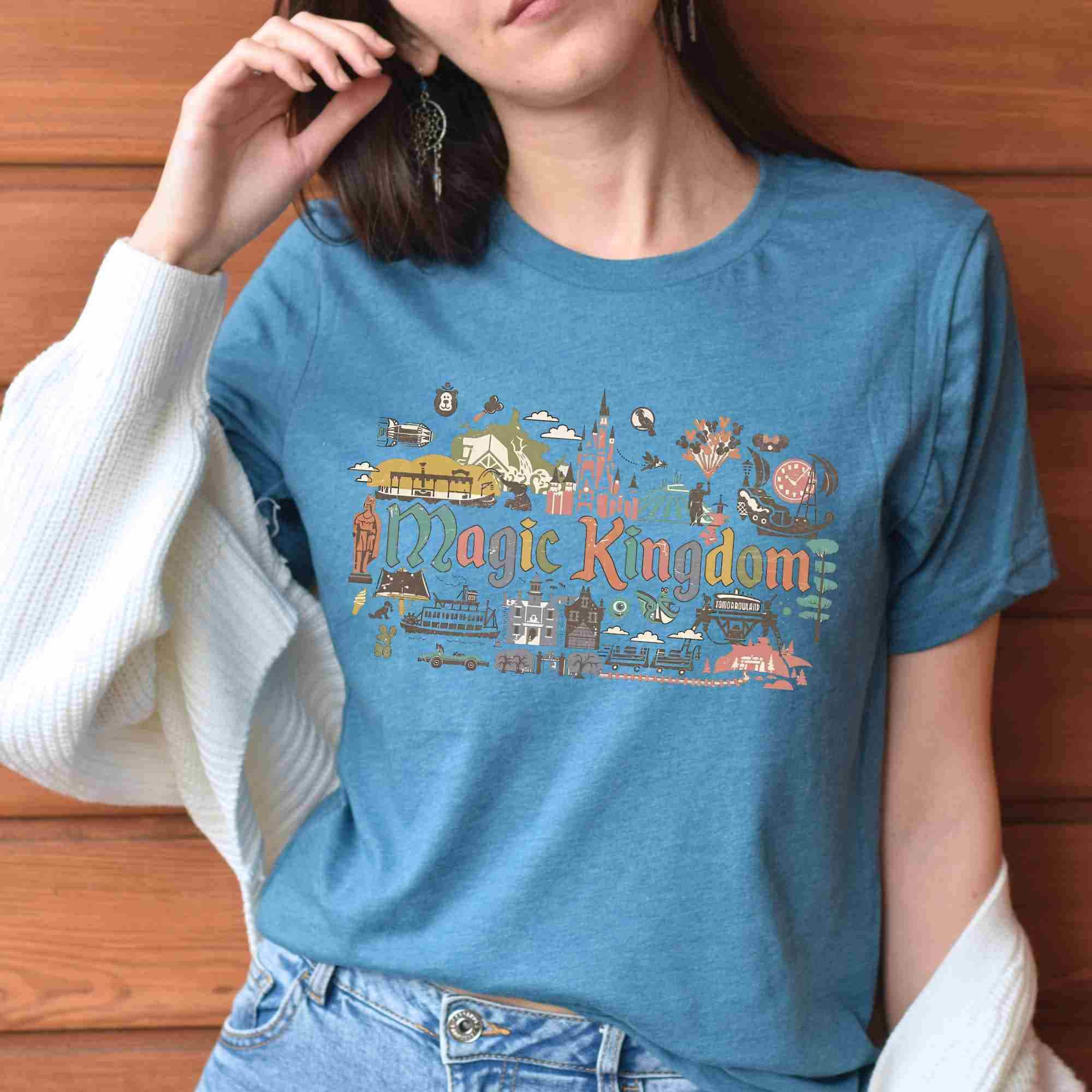 Retro Magic Kingdom T-shirt, Disney Tour 2023 Tee, Disney World Sweater ...