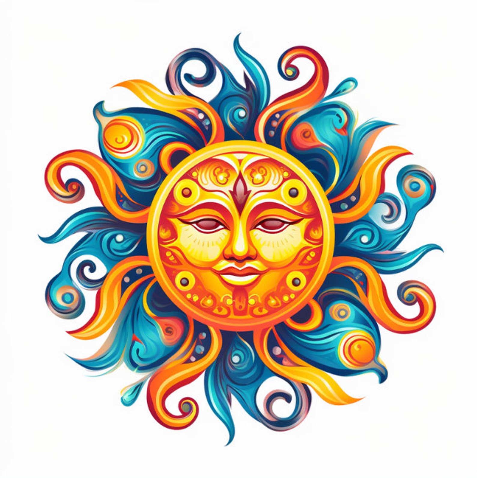 Aztec Sun 2 Golden Light Background Svg File Etsy