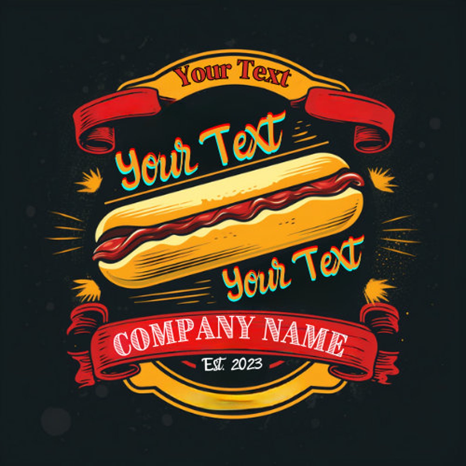 Hot Dog Stand Logo 2, Vintage Design, .svg File - Etsy