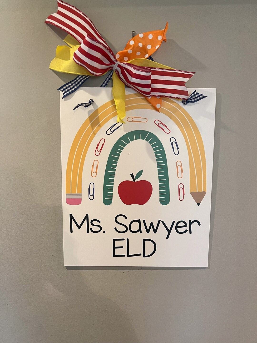 Teacher Door Sign Rainbow Design Personalized - Etsy