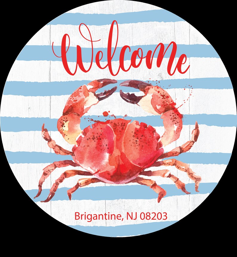 Coastal Crab Welcome Door Sign – Nautical Beach House Décor - Etsy