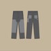 Work Pants Template Workwear Vector Tech Pack Mockup Illustrator ...