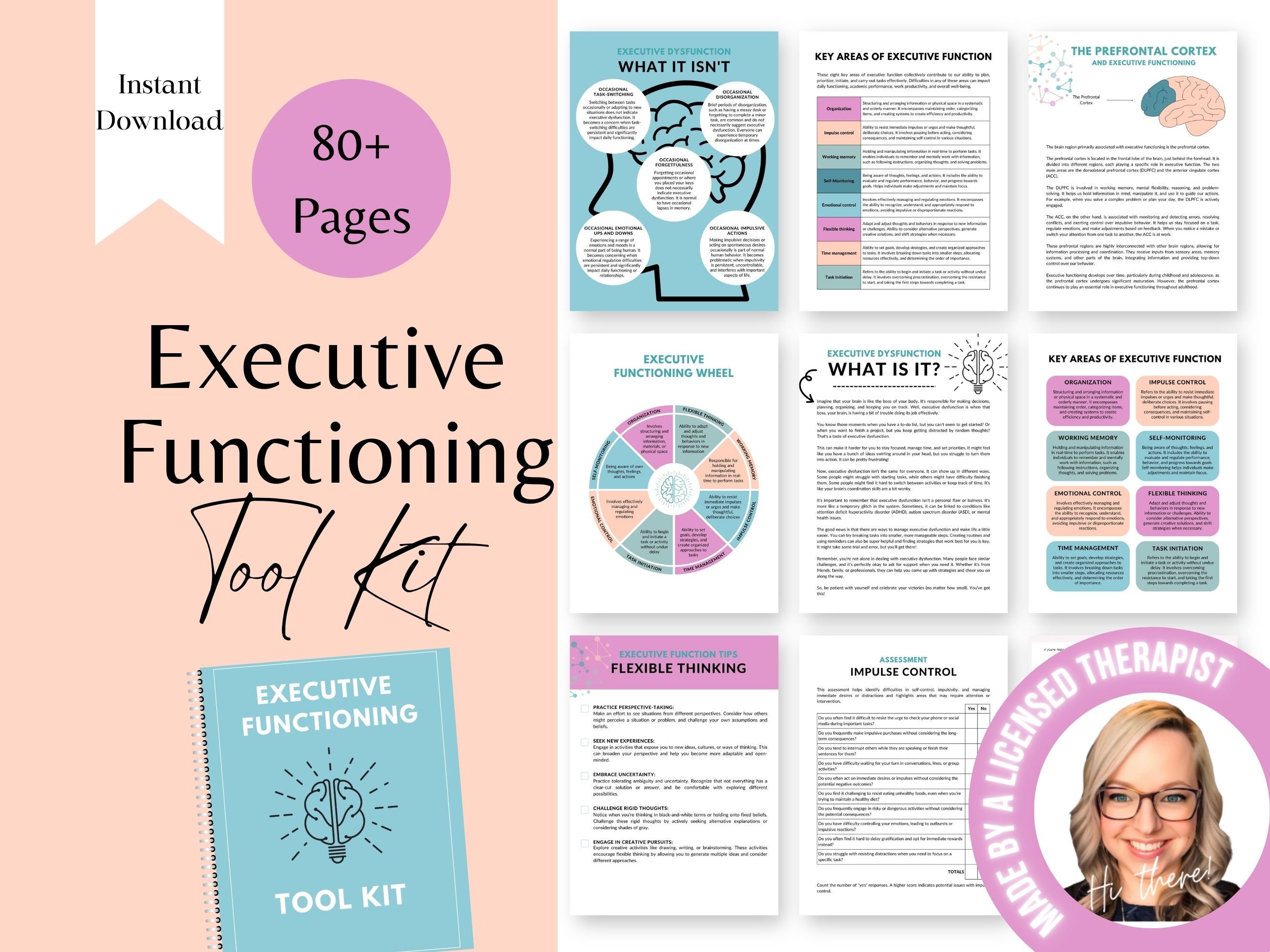Executive Functioning Workbook ADHD Worksheets Neurodivergent ...