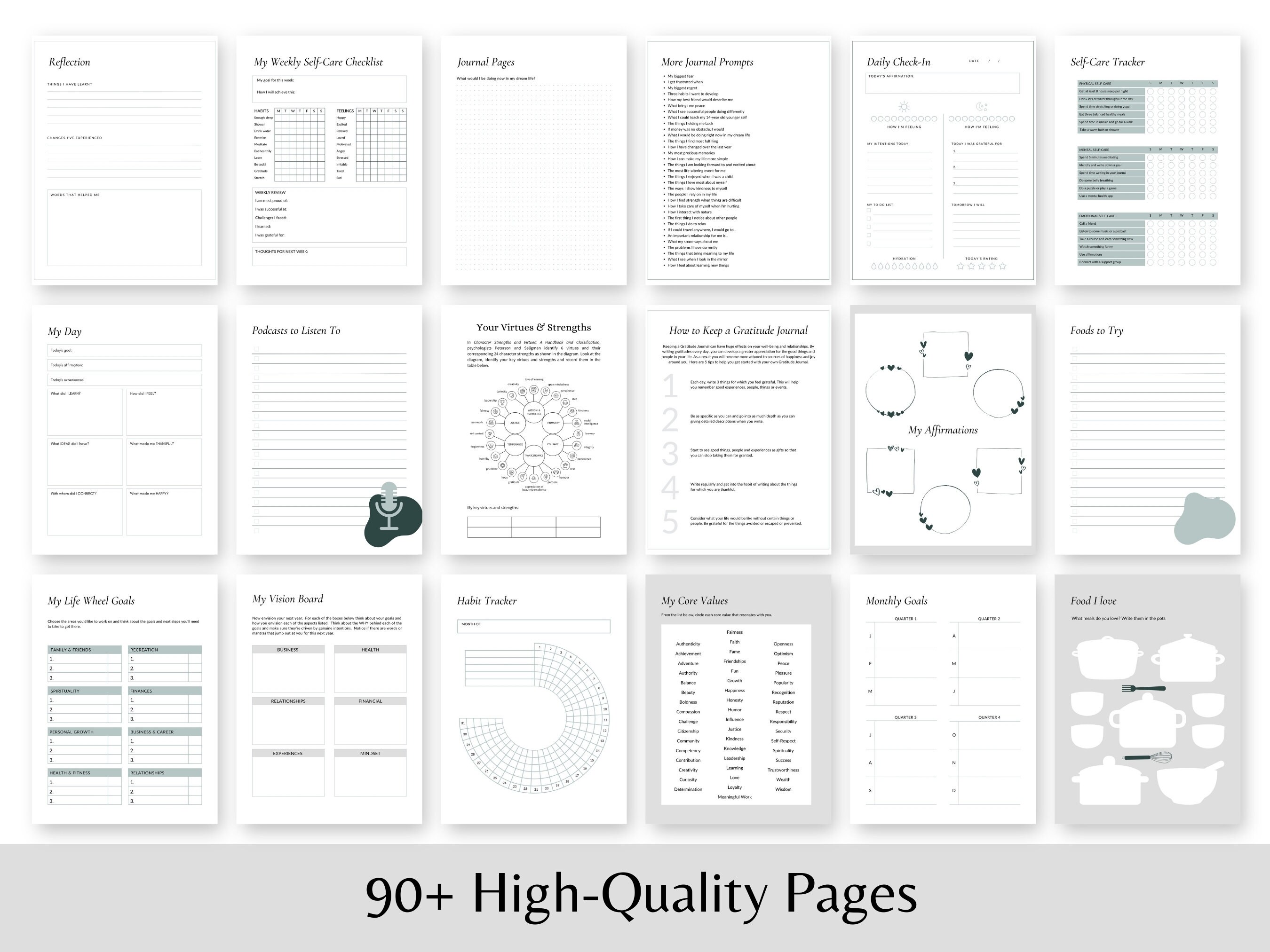 Self Growth Journal, Printable Journal Pages, Self Care Journal ...