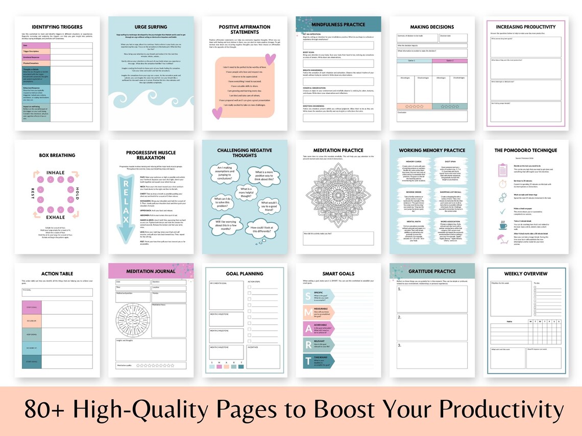 Executive Functioning Workbook ADHD Worksheets Neurodivergent ...