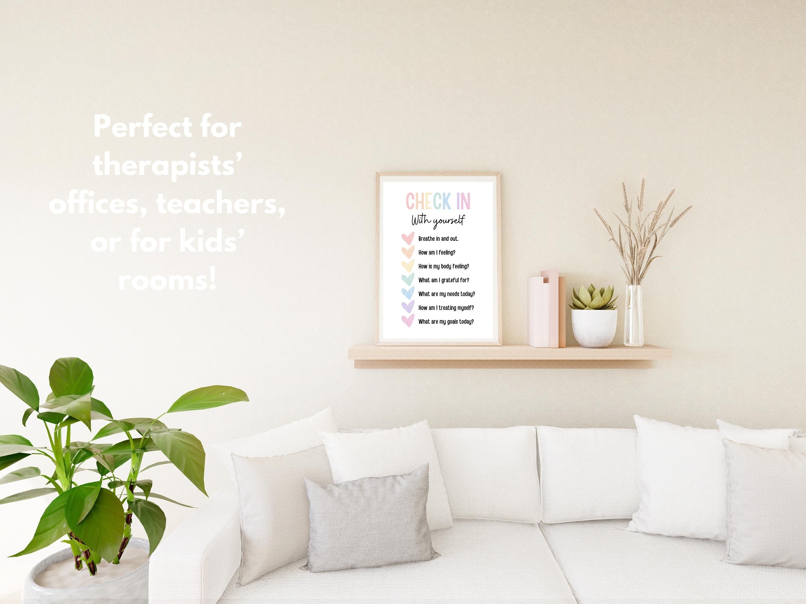 Feelings Check in Poster, Therapy Office Decor, Social Emotional ...