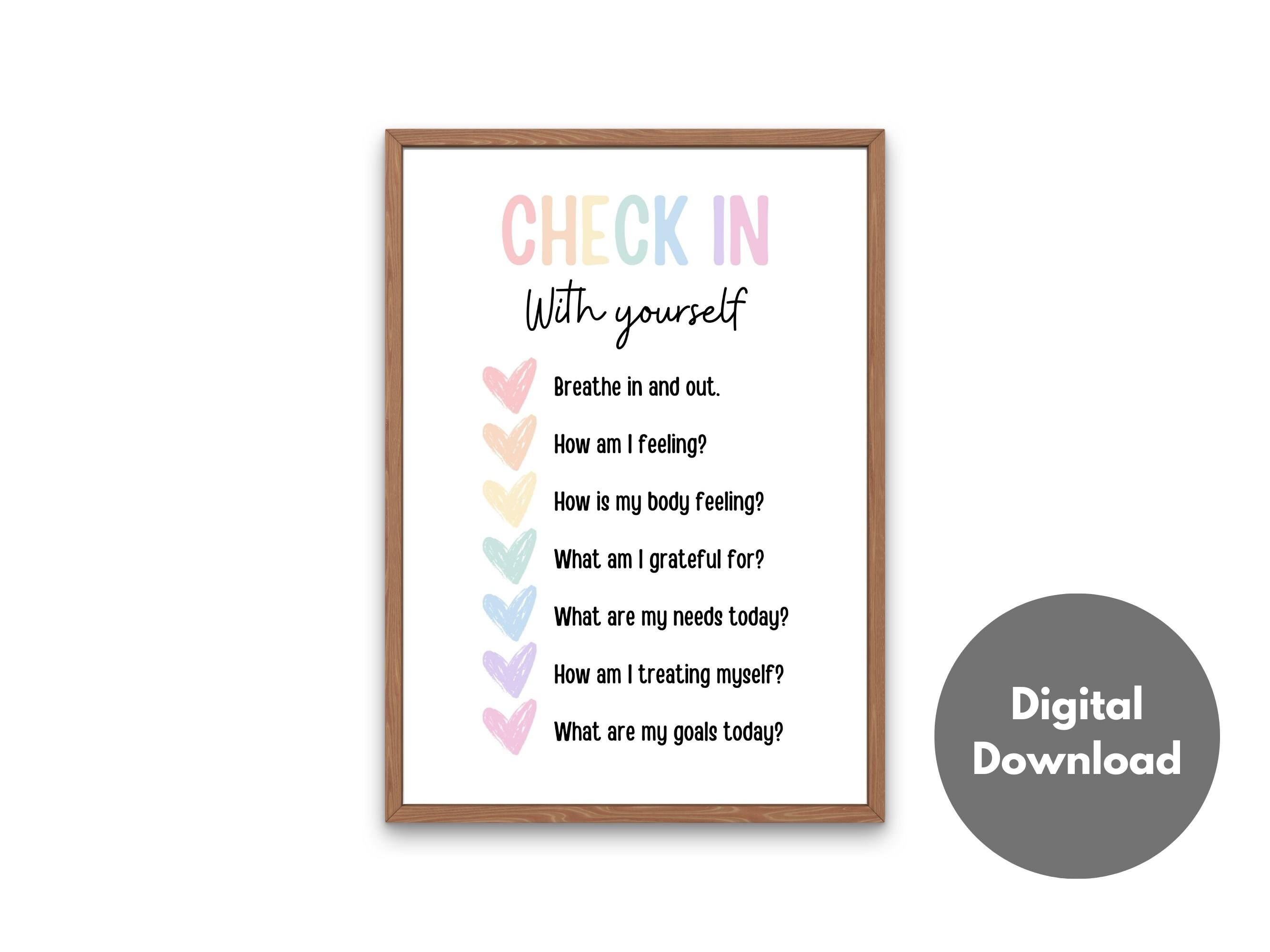 Feelings Check in Poster, Therapy Office Decor, Social Emotional ...