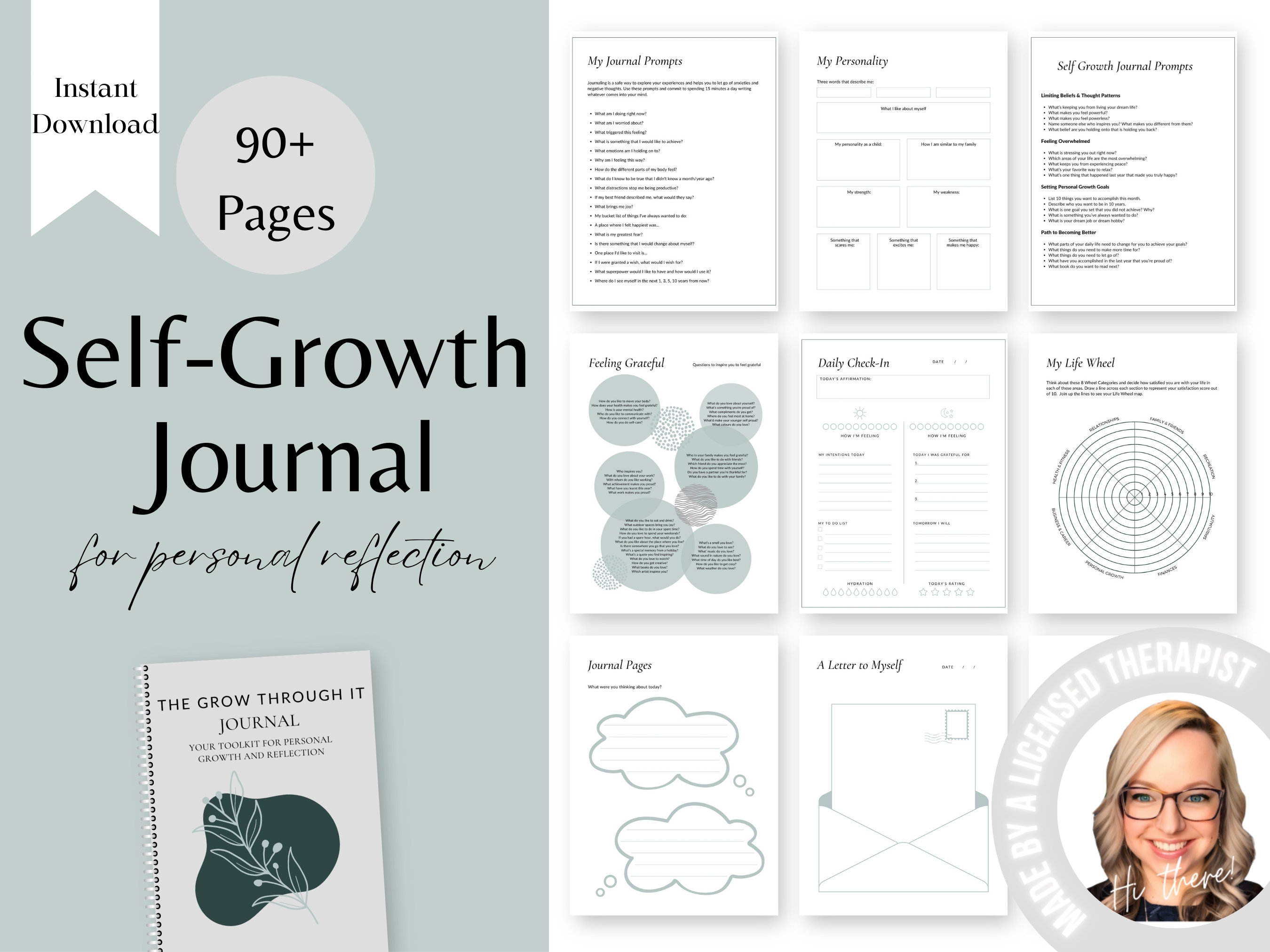 Self Growth Journal, Printable Journal Pages, Self Care Journal ...