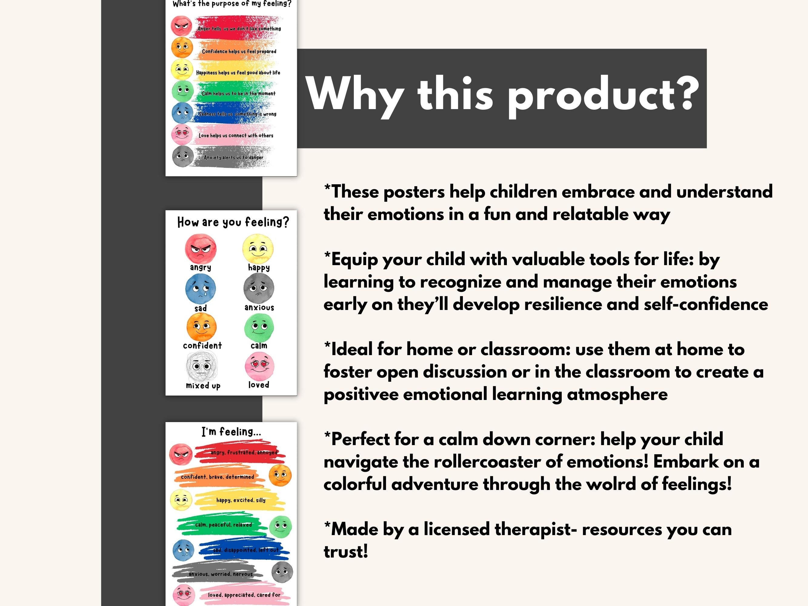 Kids Emotion Regulation Posters, Social Emotional Learning SEL, Calming ...