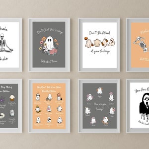 Set of 8 Halloween Mental Health Posters, Halloween Posters, Therapy ...