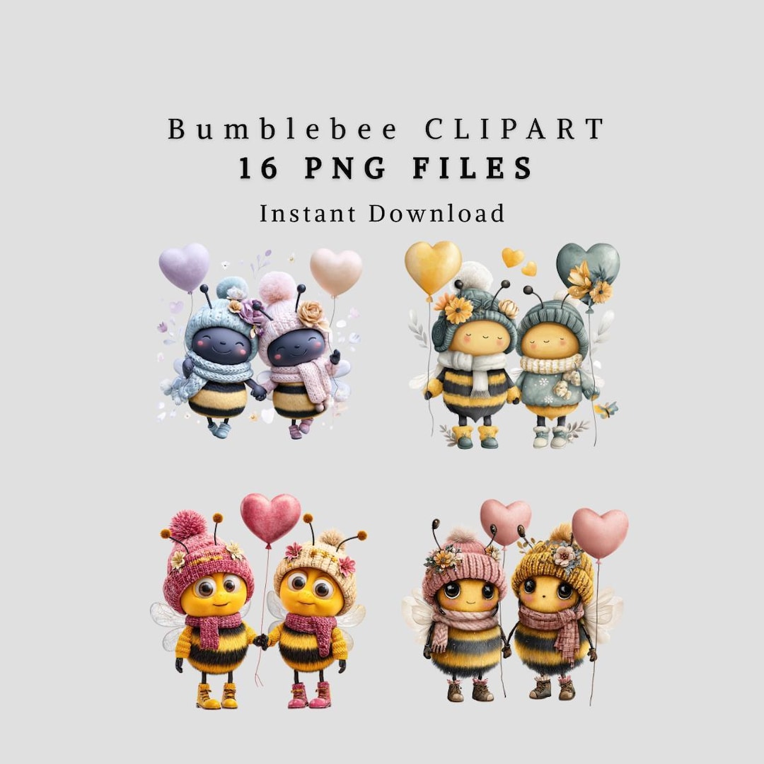 Bumblebee Clipart Bundle | 16 Cozy Illustrations | Commercial Use - Etsy