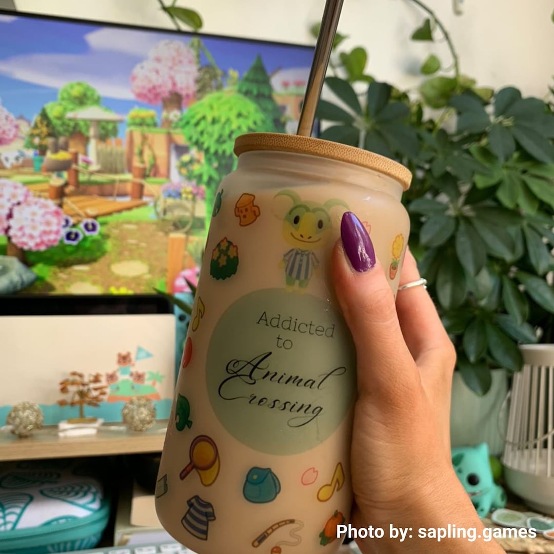 Animal Crossing Ice Coffee Glass, ACNH Iced Coffee Glas, Nintendo ...