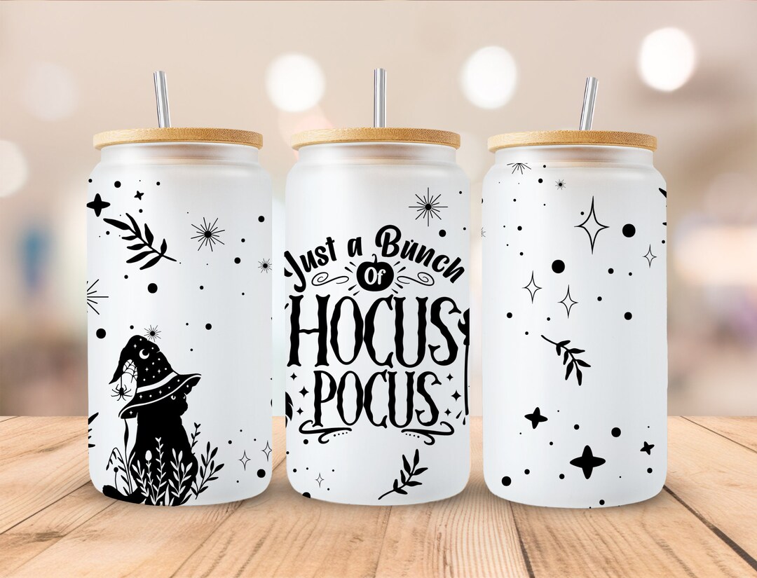 Hocus Pocus Cup, Halloween Glass Cup, Halloween Can Glass, Spooky ...