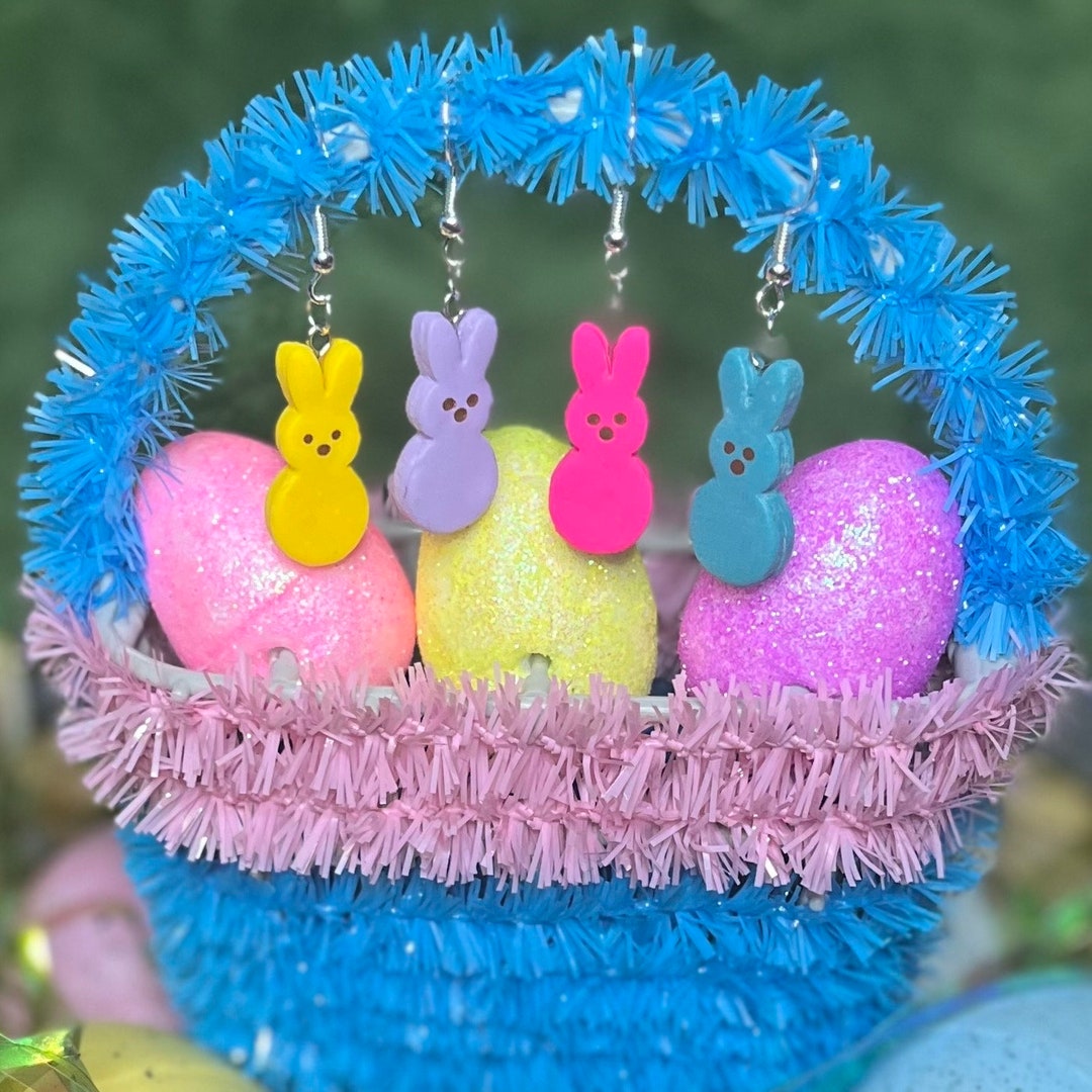 Easter Peep Bunny Dangle Earrings Easter Accessories Spring Jewelry ...