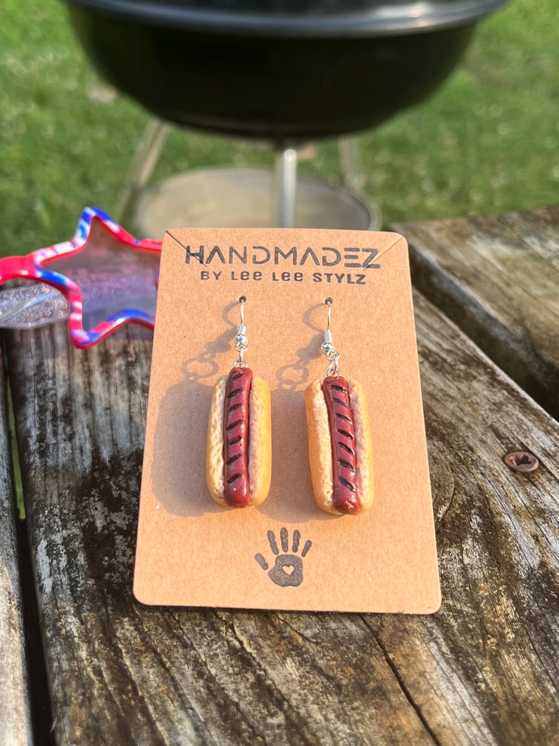 Hot Dog Dangle Earrings || Realistic Food Jewelry || Classic American ...
