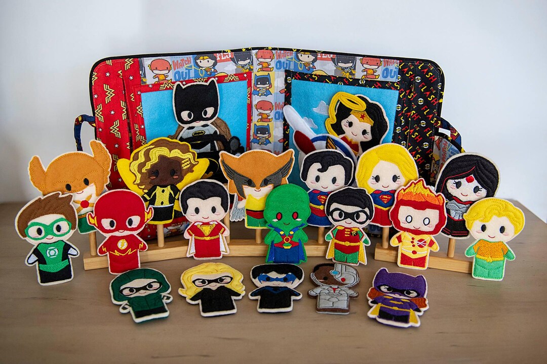 Embroidered Superhero Felt Finger Puppets: DC Comics Travel Toy - Etsy