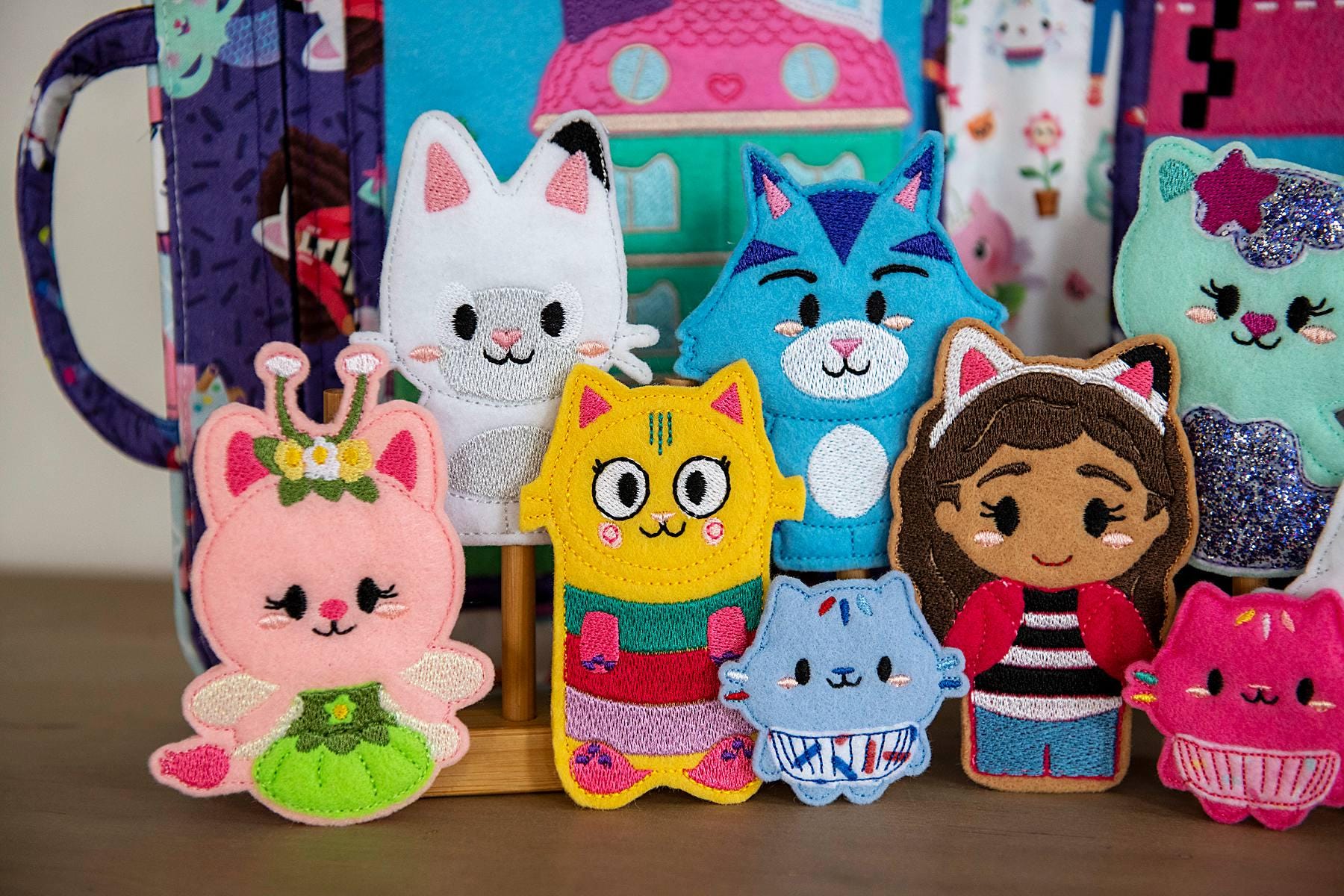 Gabby's Dollhouse Finger Puppets Quiet Book Pretend Play Felt Finger ...