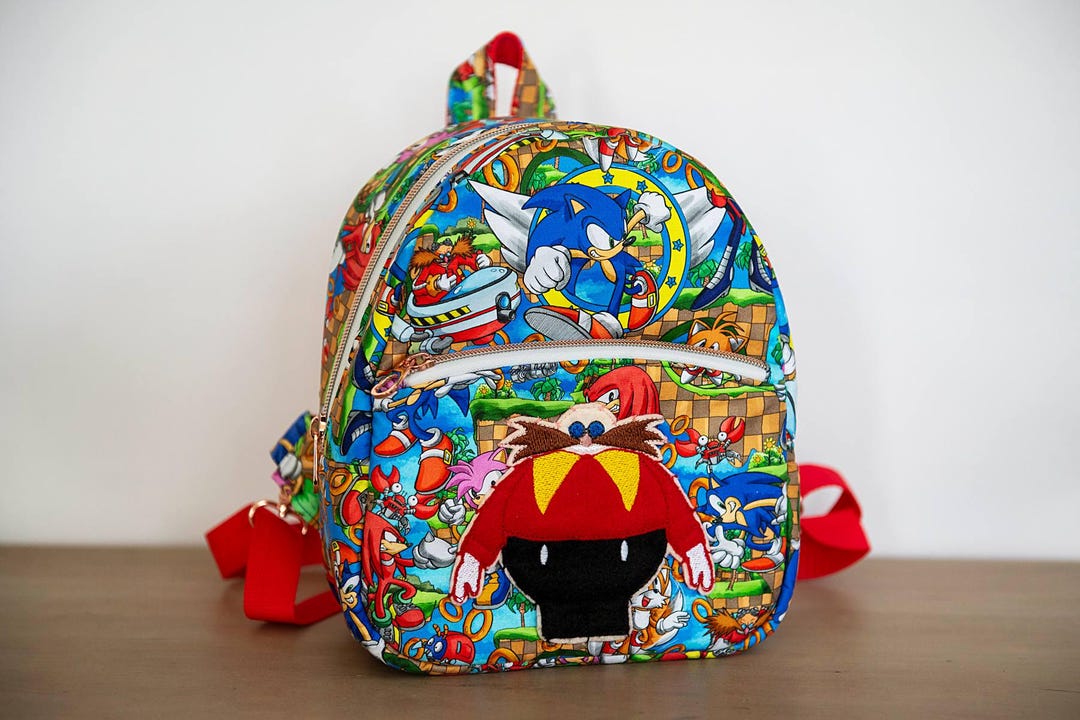 Sonic the Hedgehog Mini Backpack Sonic Dr. Eggman Custom Bag Storage ...