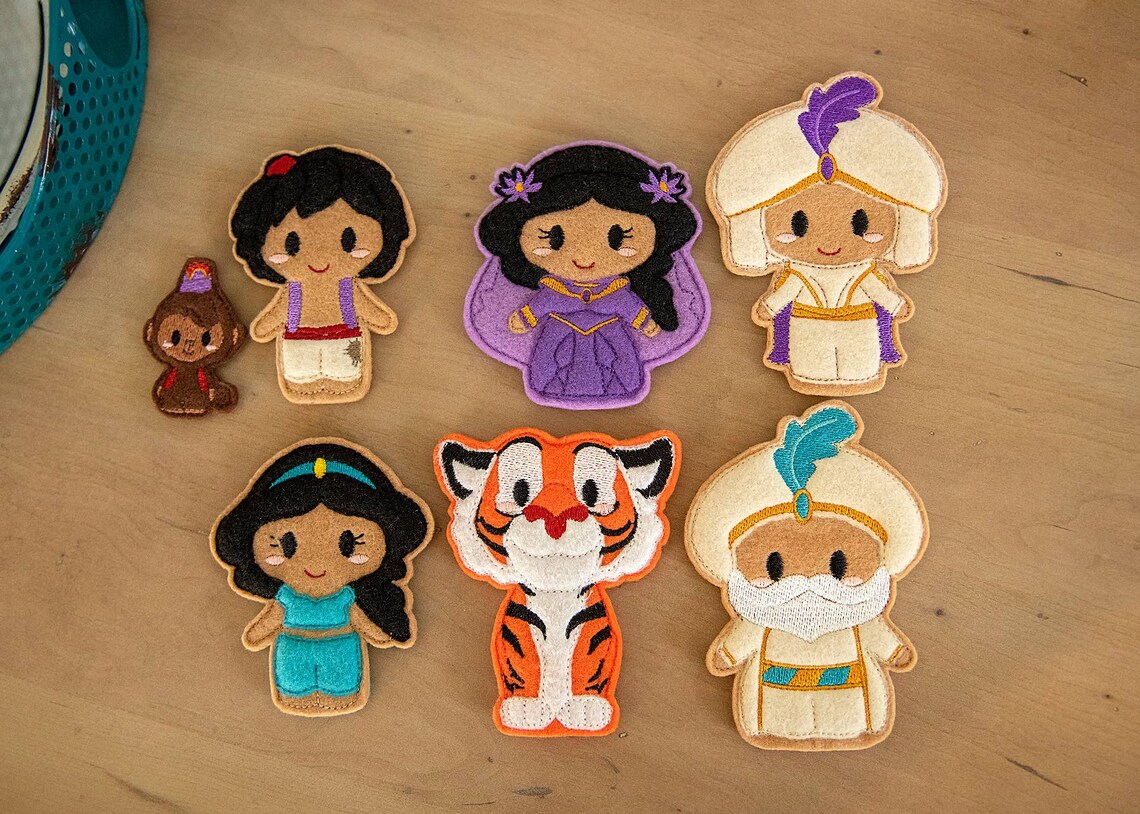 Aladdin Finger Puppets Quiet Book Pretend Play Felt Finger Puppets ...