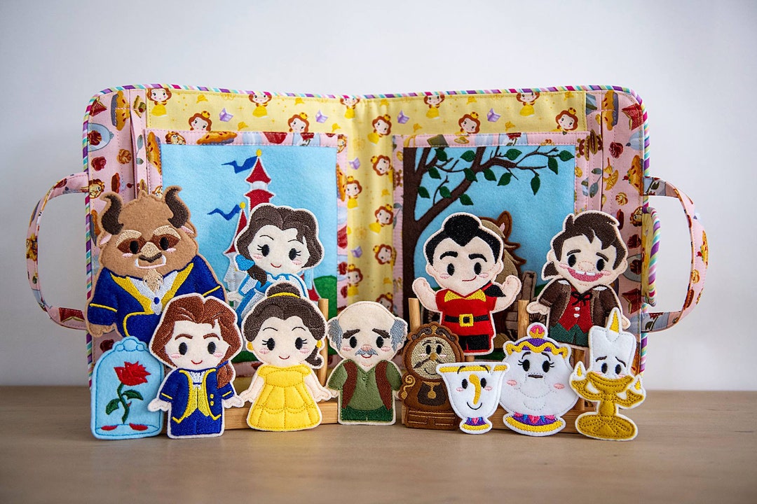 Beauty and the Beast Finger Puppets Quiet Book Pretend Play Felt Finger ...