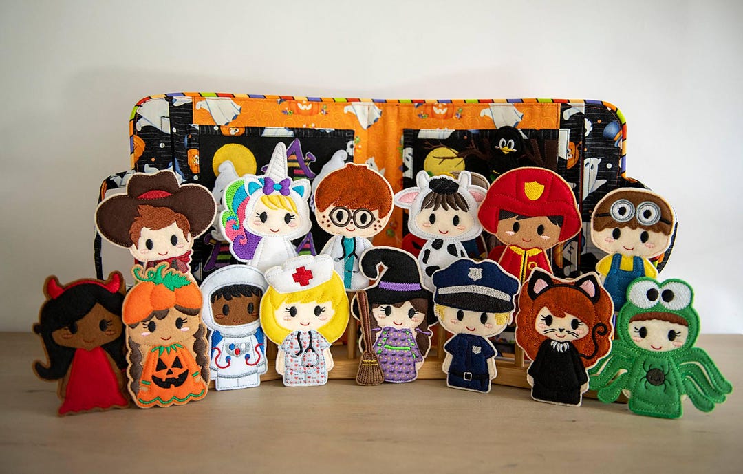 Halloween Finger Puppets Quiet Book | Pretend Play | Felt Finger ...