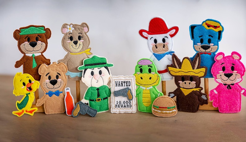 Yogi Bear Finger Puppets: Embroidered Felt Pretend Play Set - Etsy