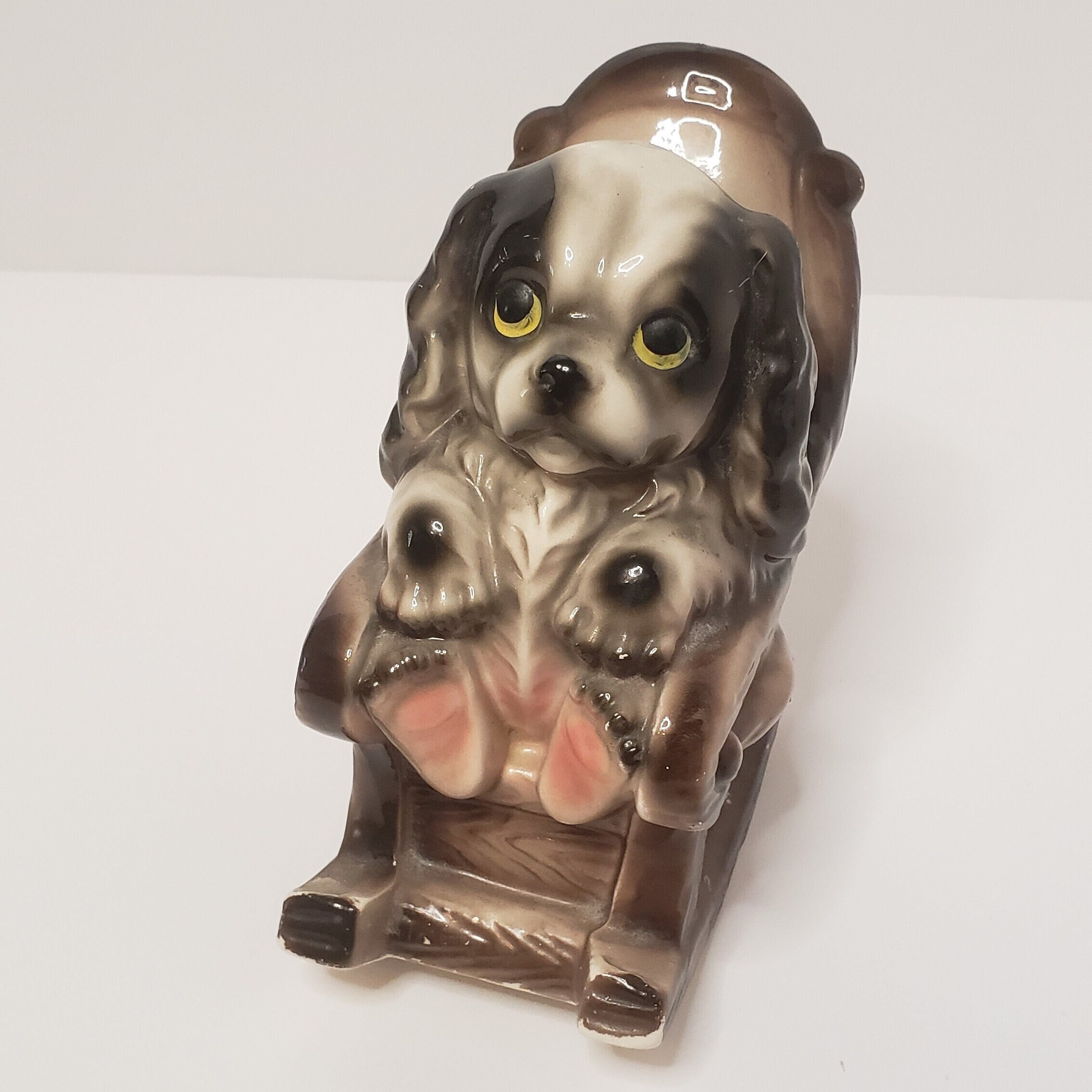 Vintage Elbro Dog in a Rocking Chair Figurine Bank - Etsy