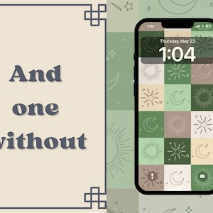 Sun, Moon, and Star iPhone Lock Screen - Green - Etsy