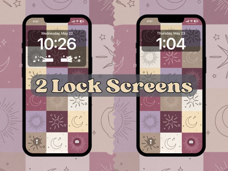 Sun, Moon, and Star iPhone Lock Screen - Purple - Etsy