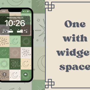 Sun, Moon, and Star iPhone Lock Screen - Green - Etsy