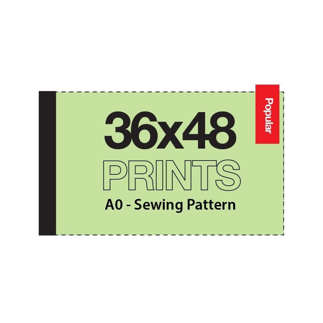 36x48 Sewing Pattern Printing - A0 Copy Shop Sewing Pattern - Custom ...