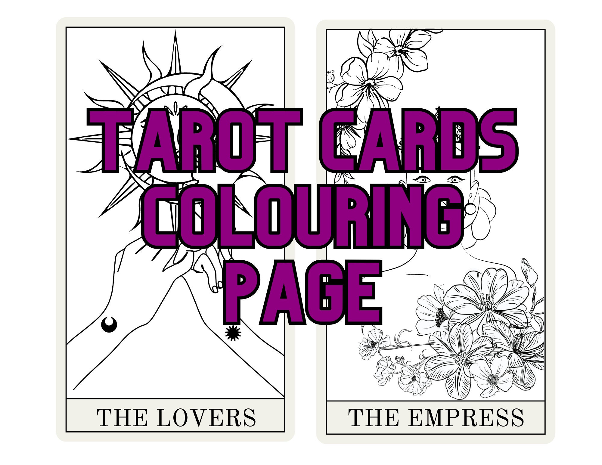 Printable Tarot Card Colouring Page - Etsy