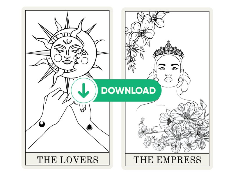 Printable Tarot Card Colouring Page - Etsy