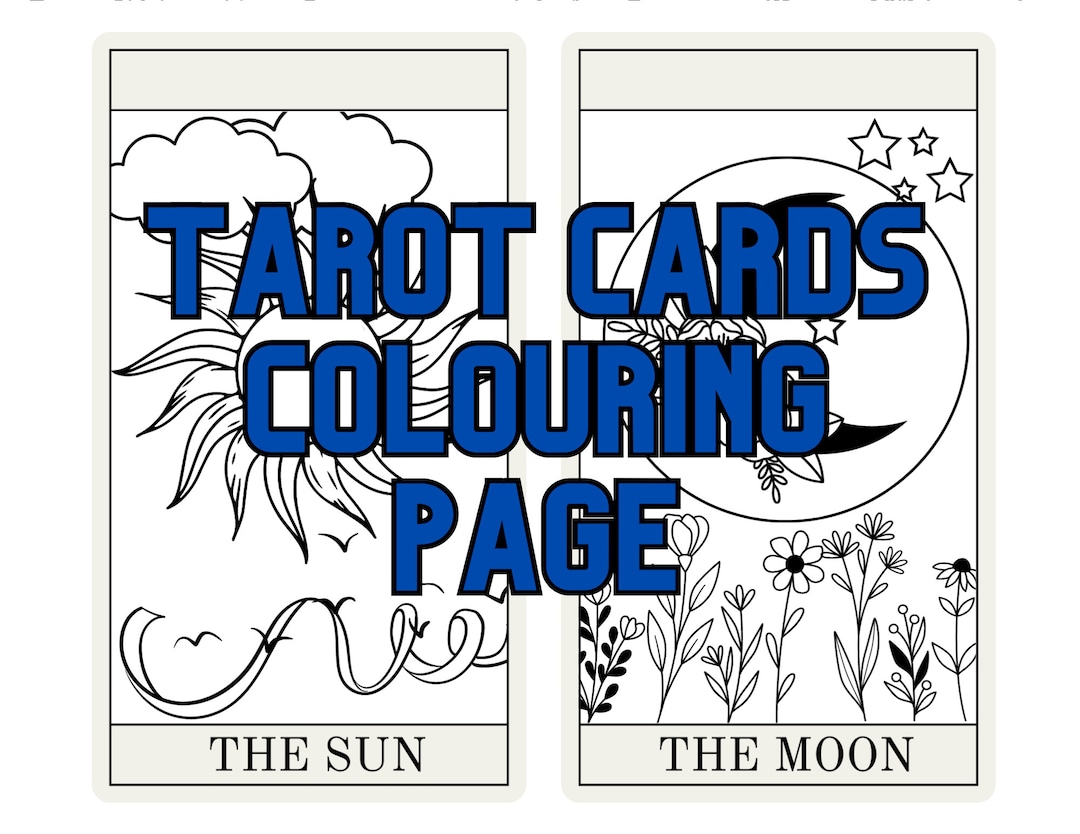 Printable Tarot Card Colouring Page - Etsy