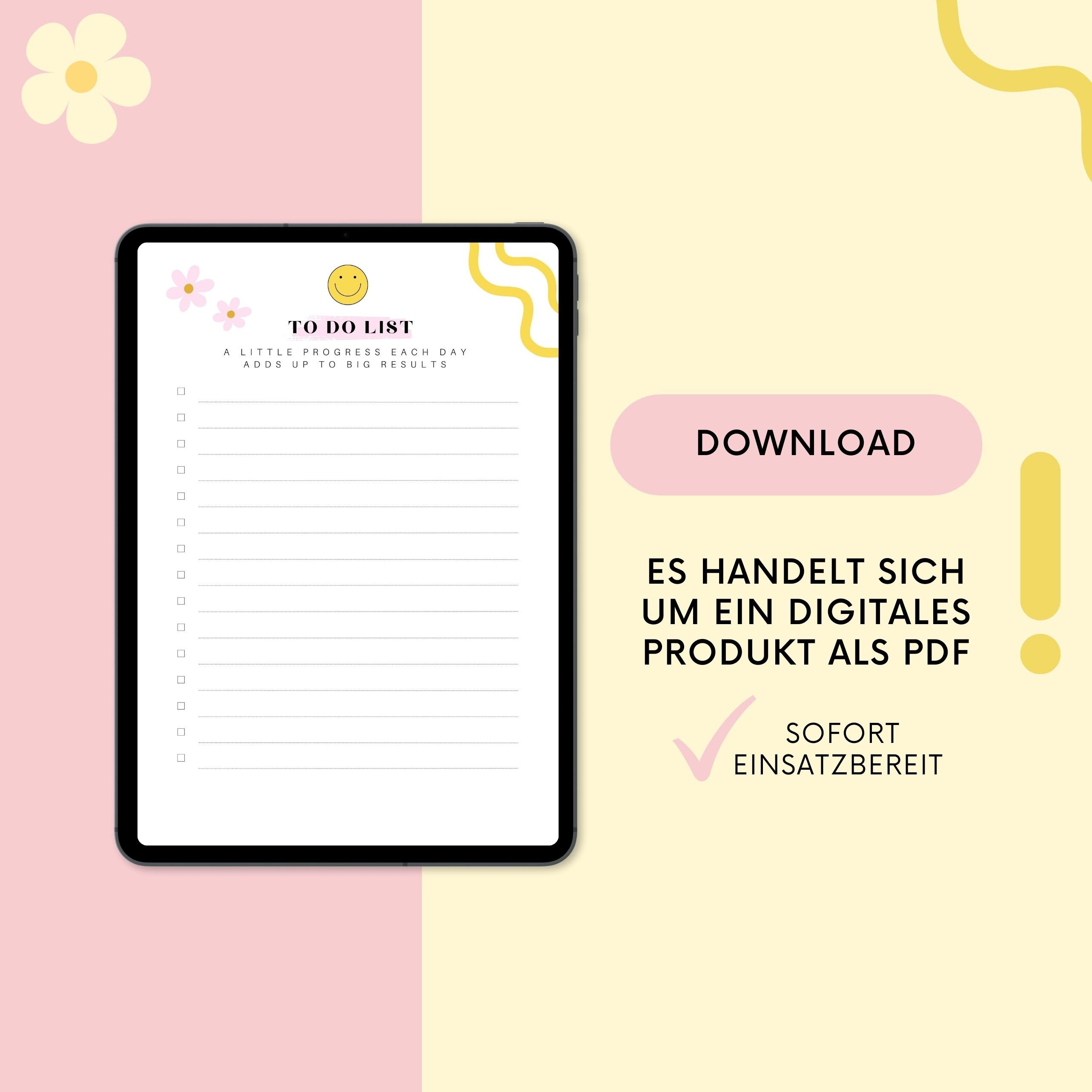 To Do List Print PDF Templates Checklist Routine - Etsy