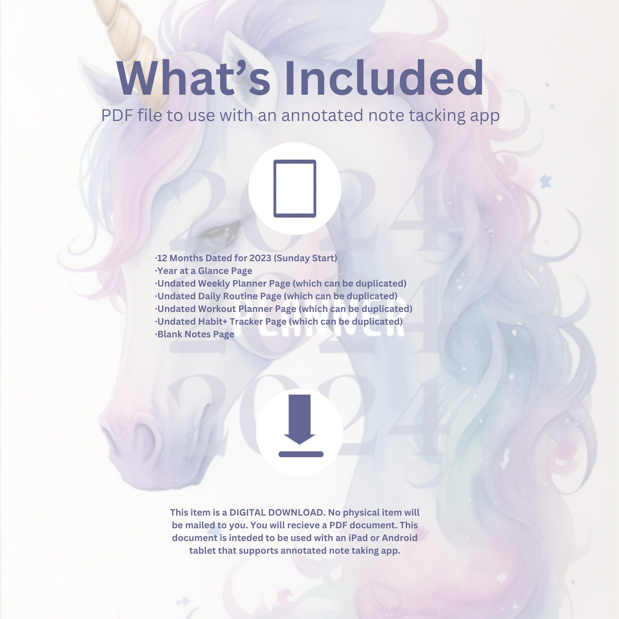 Printable Digital Planner for Girls 2024, Simple Digital Planner for ...