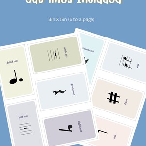 17 Music Notes & Symbols Flashcards, Basic Music Flash Cards ...