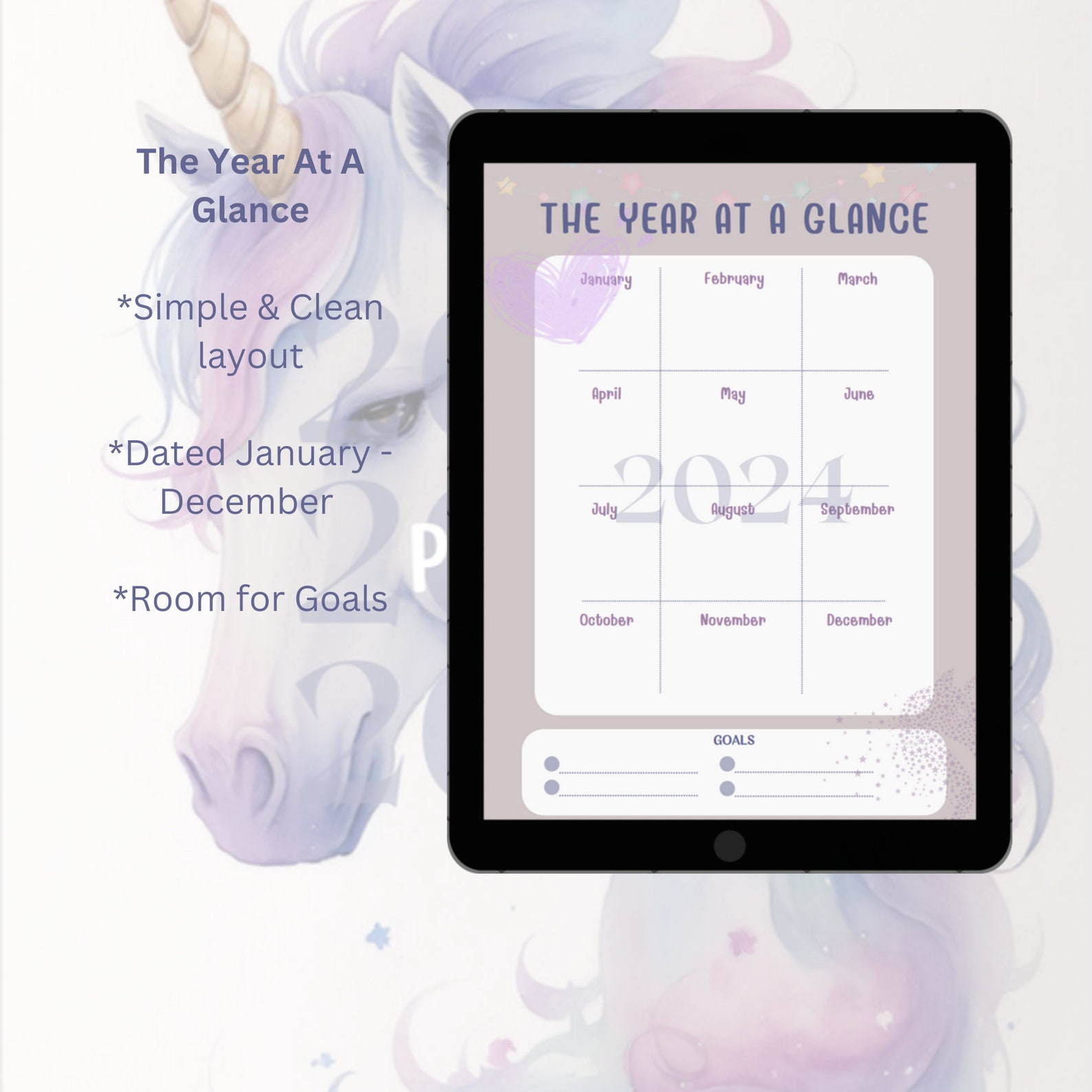 Printable Digital Planner for Girls 2024, Simple Digital Planner for ...